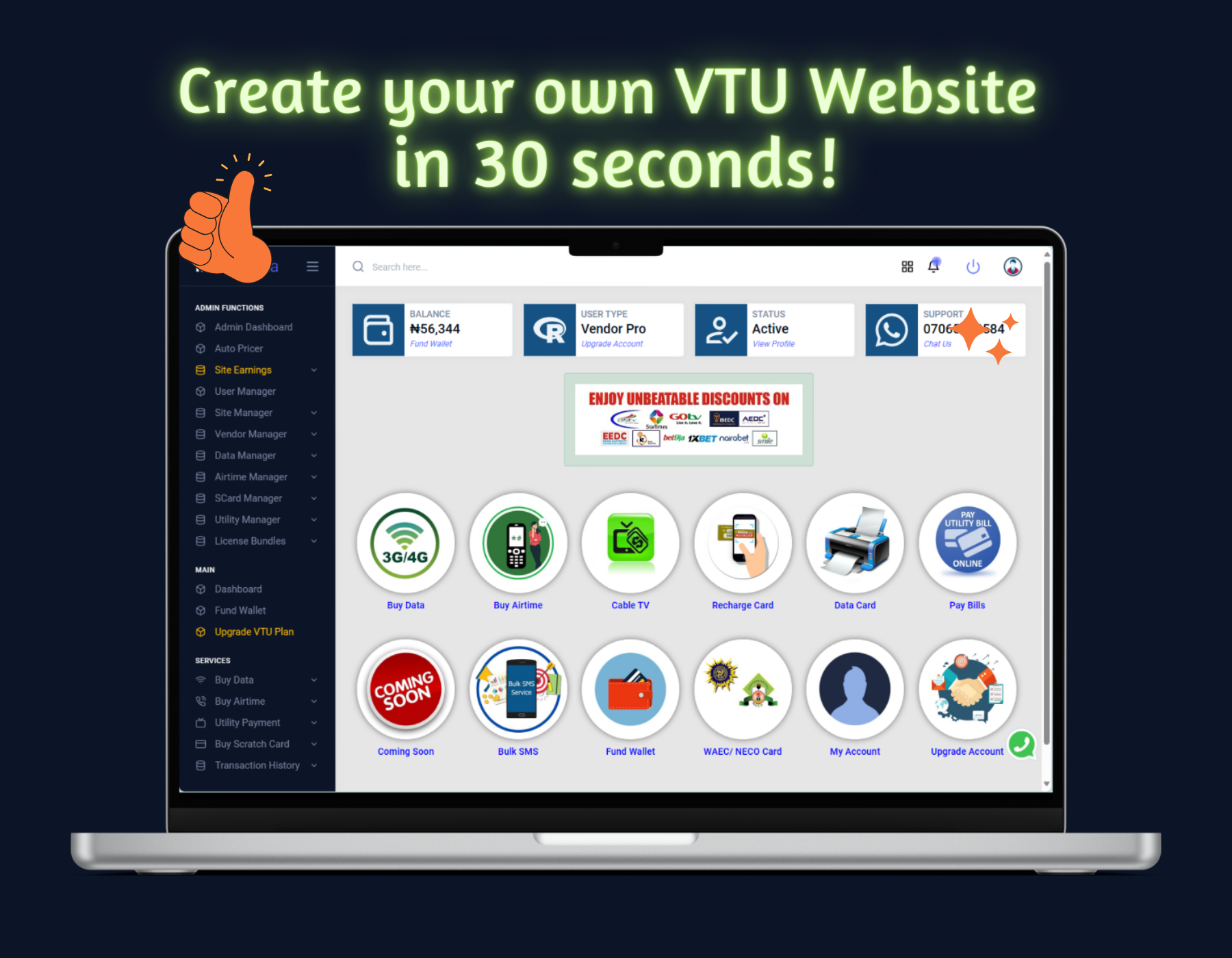 VTUPortal - Certified Provider of Cheap and Reliable Data, Airtime, and other VTU Services.